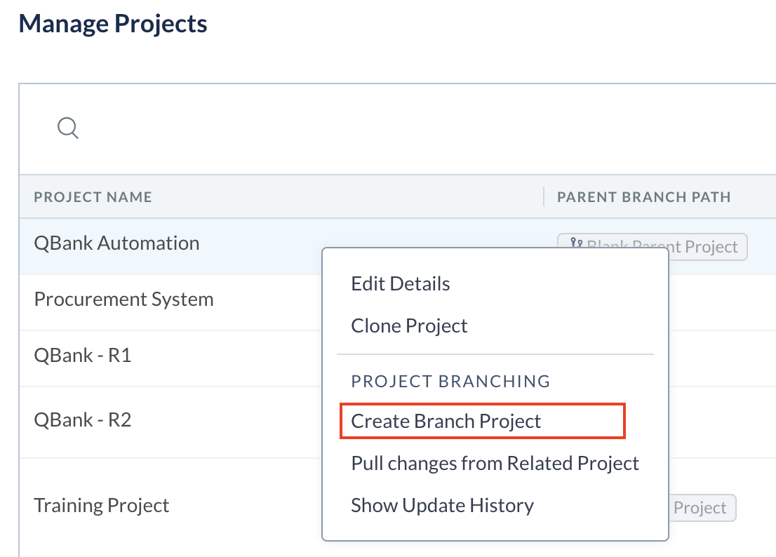 Project Branching and Merging – ACCELQ